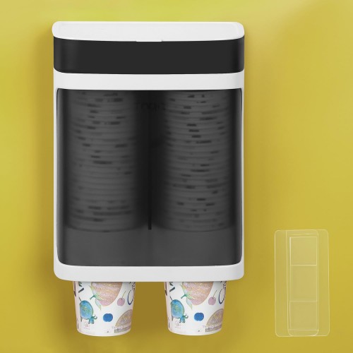 About Space Paper Cup Dispenser Self Adhesive Wall Mount Double Cup