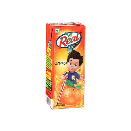 Real Orange Fruit Juice, 200 ml (Pack of 30 Pcs)